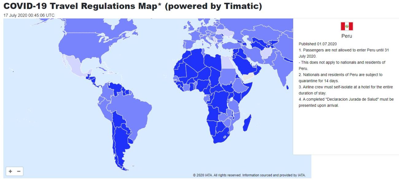 Coronavírus: Restrição de Viagem para o exterior | Mapa de Viajante